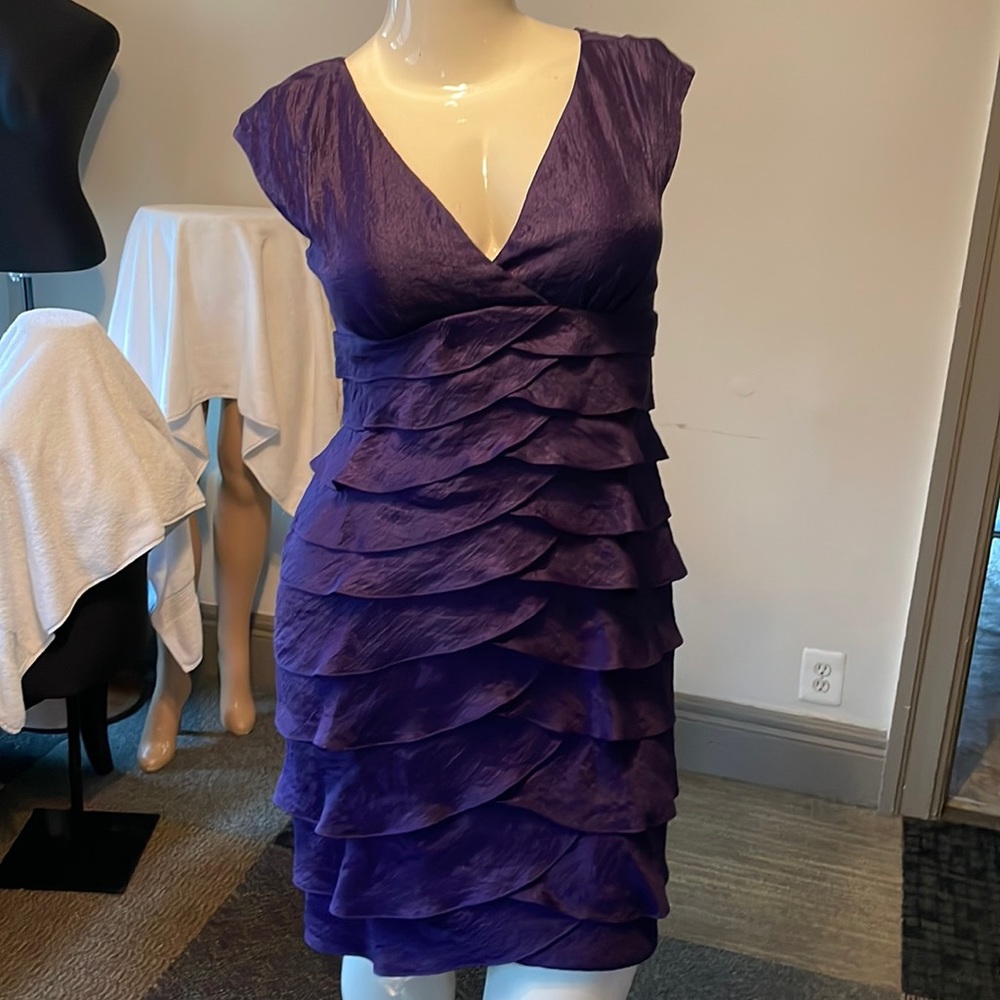Purple Layered Ruffle Dress Super Cute Fun & Flirty - Gem